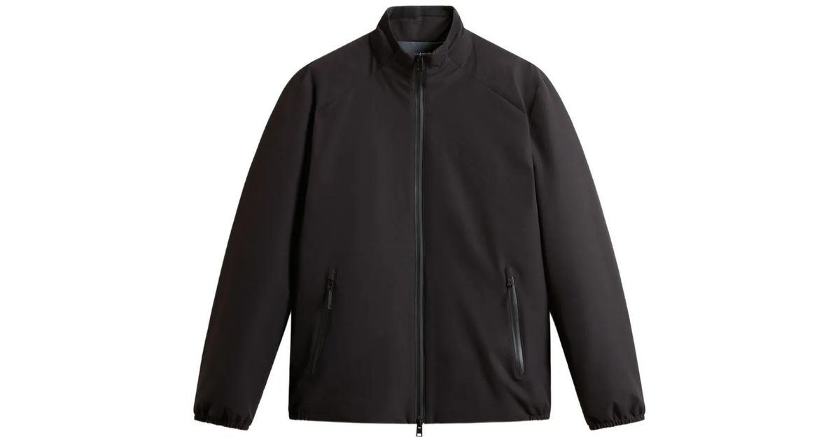 Woolrich Double-Layered Bomber Jacket in Black for Men | Lyst