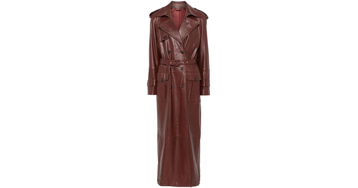 GIUSEPPE DI MORABITO Leather Trench Coat in Purple | Lyst