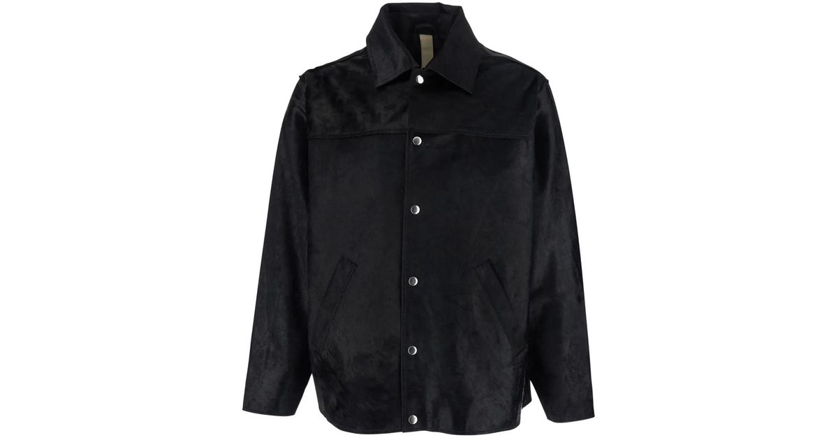 sunflower Button-Fastening Leather Jacket in Black for Men | Lyst UK