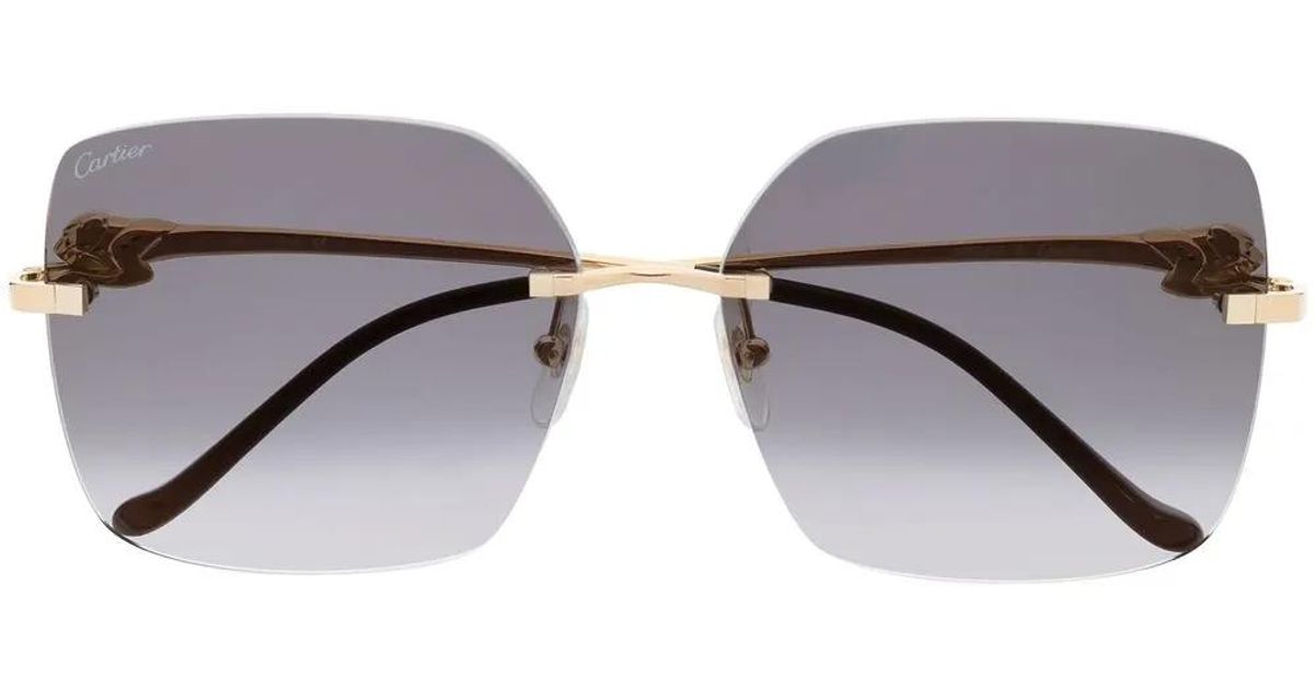 Cartier Gradient-Lens Sunglasses in Brown | Lyst