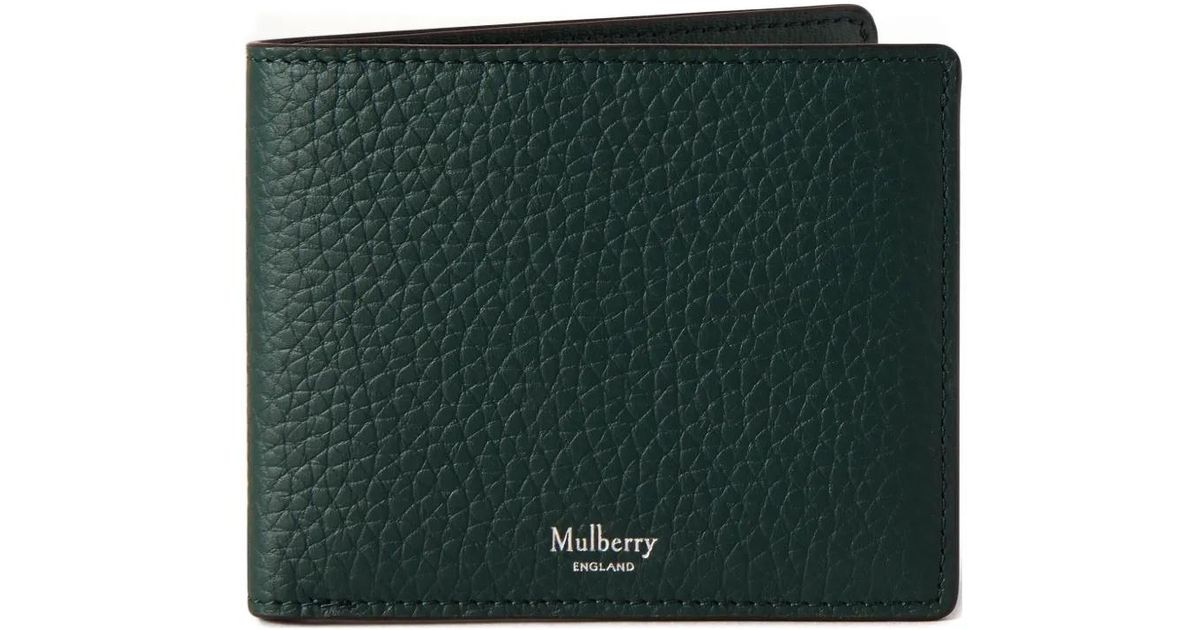 Mulberry Bi-Fold Leather Wallet in Green for Men | Lyst UK