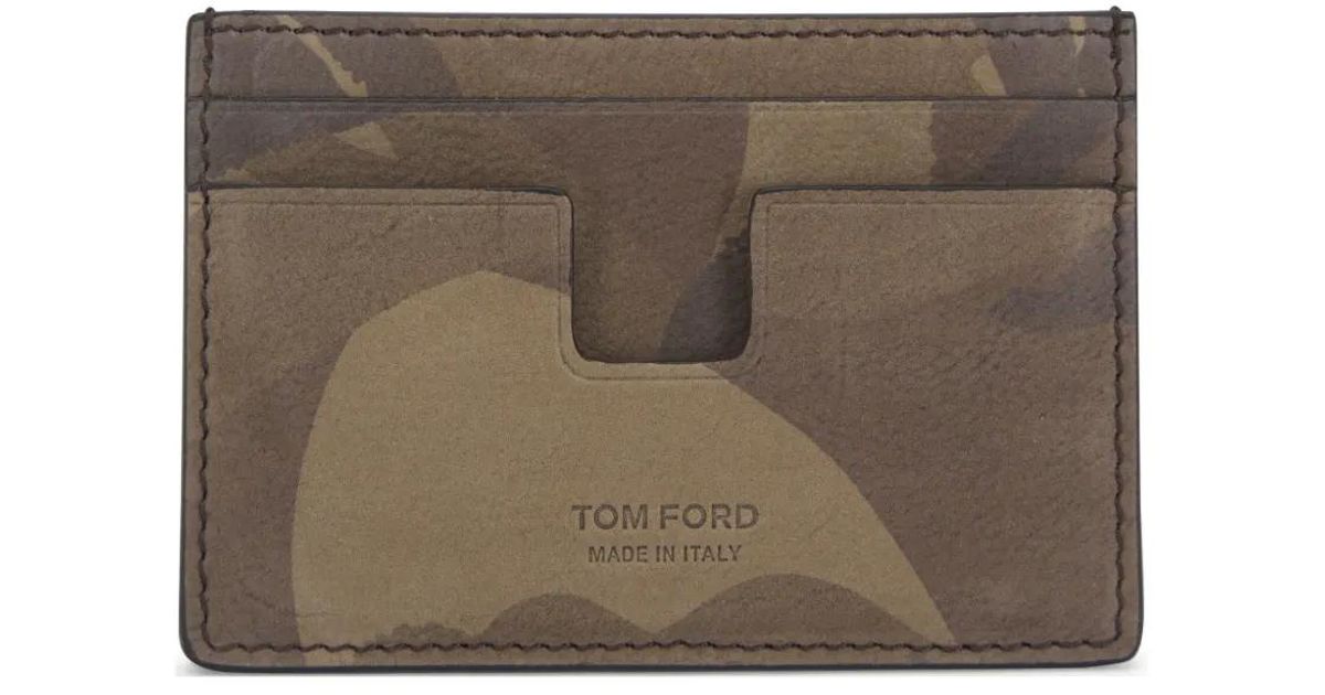 Tom Ford Camo Classic Card Holder in Brown for Men | Lyst