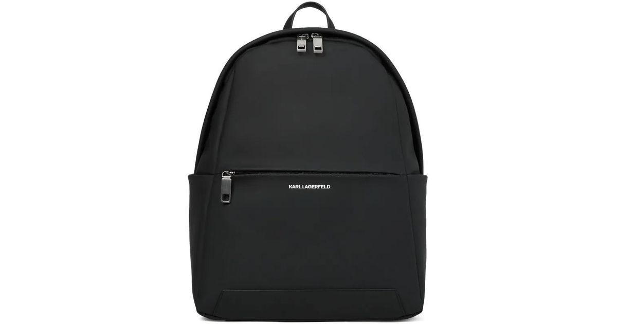 Karl Lagerfeld Logo Backpack in Black for Men | Lyst UK