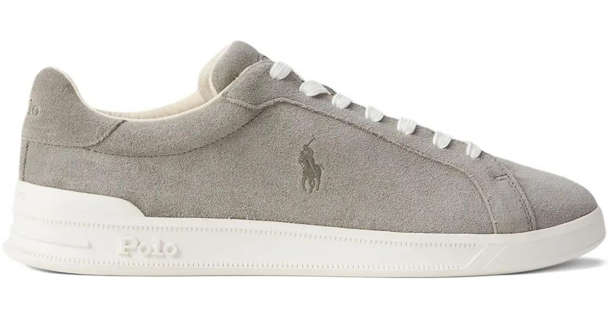 Polo Ralph Lauren Heritage Court Ii Suede Sneakers in Gray for Men | Lyst
