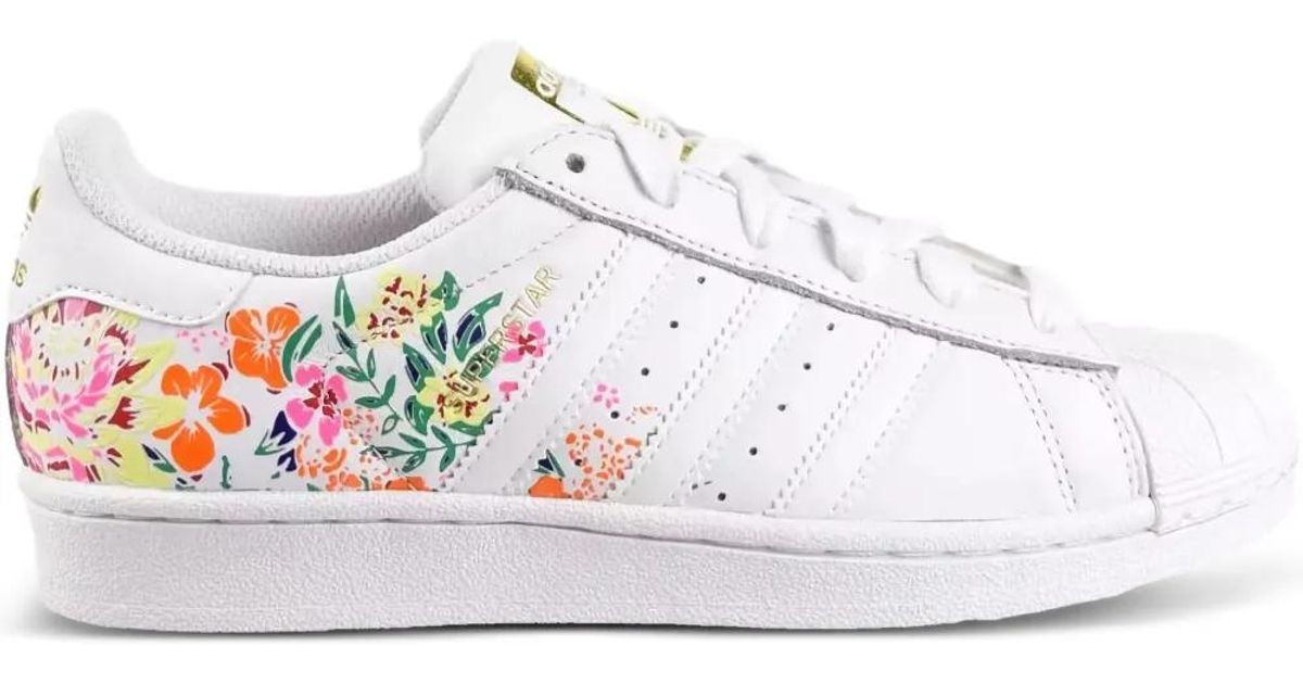 adidas Superstar "Floral Metallic" Sneakers in White | Lyst UK