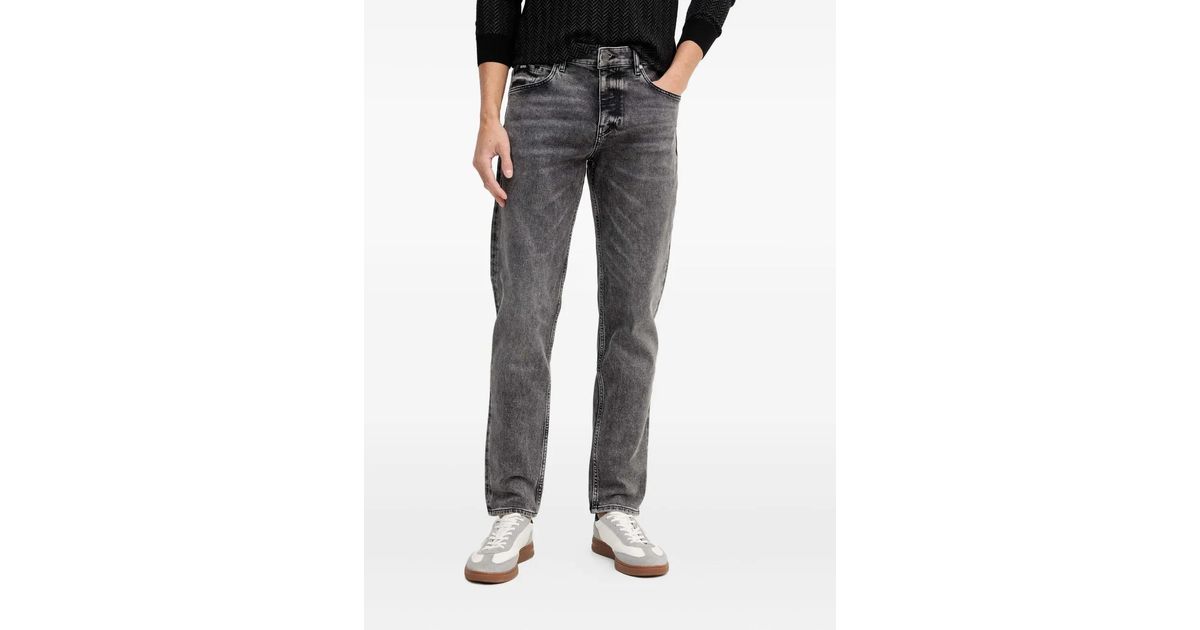 BOSS Straight-Leg Jeans in Black for Men | Lyst UK