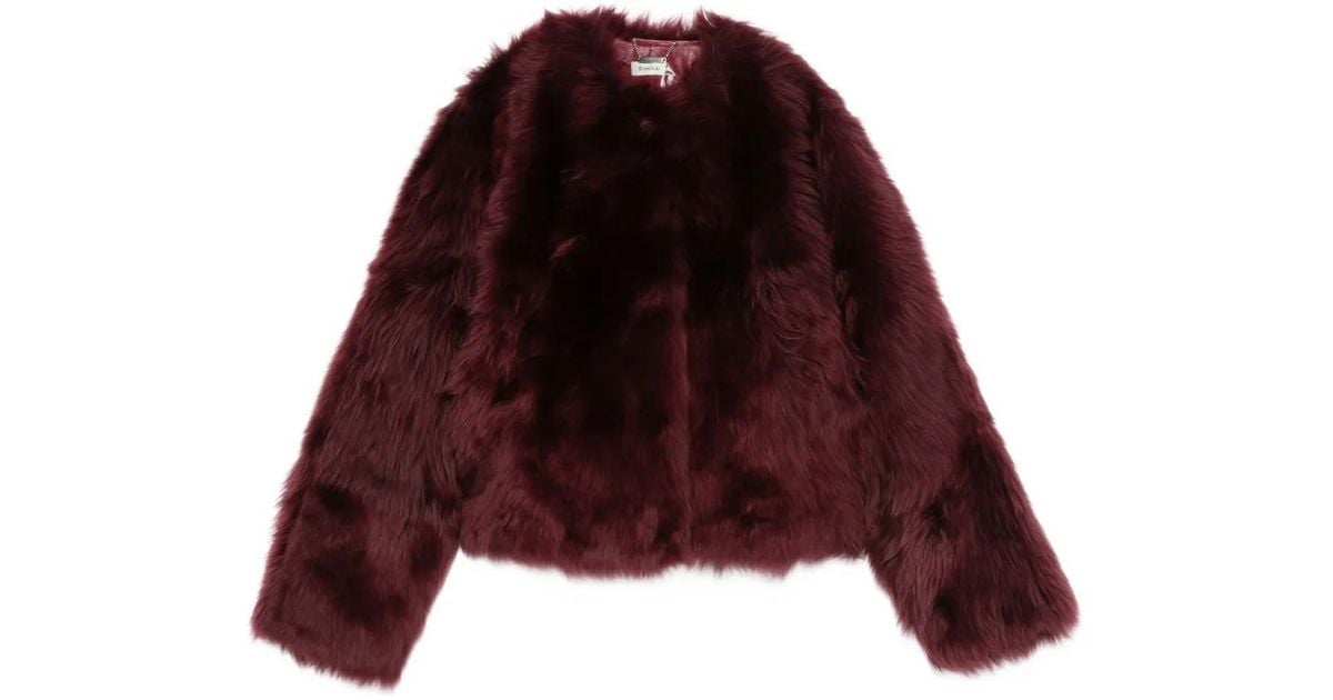 Jonathan Simkhai Natasha Faux-Fur Jacket in Red | Lyst UK