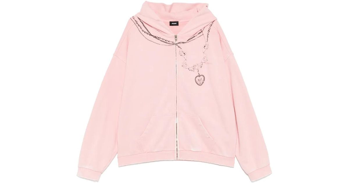 we11done Zip-Up Hoodie in Pink | Lyst UK