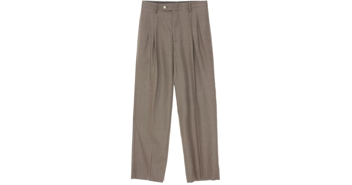 AURALEE Two-Tuck Wool Slacks in Gray for Men | Lyst