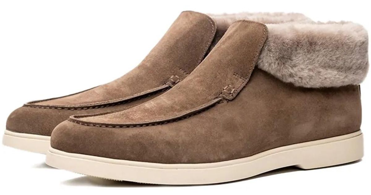 Poche Paris Fur Trim Boots in Brown for Men | Lyst UK