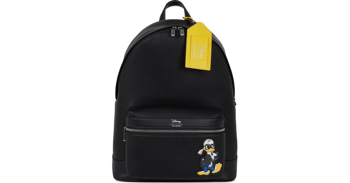 Karl Lagerfeld X Disney Logo-Patch Backpack in Black for Men | Lyst UK