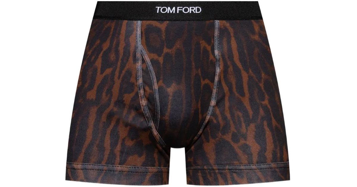 Tom Ford Leopard-Print Boxers in Black for Men | Lyst