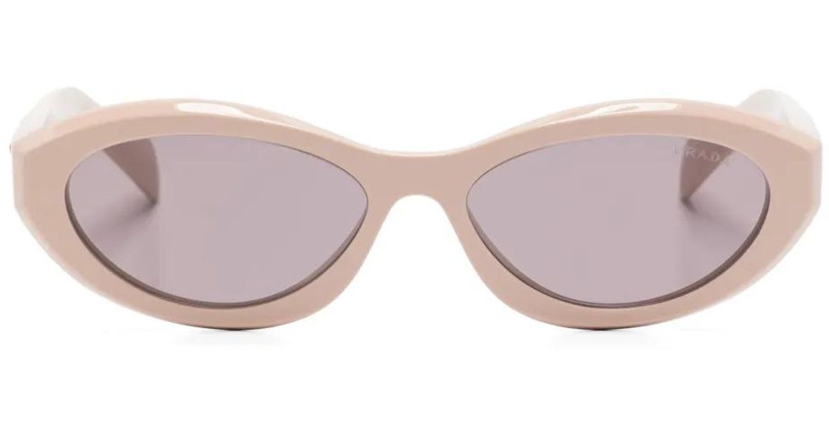 Prada Oval-Frame Sunglasses in Pink | Lyst UK