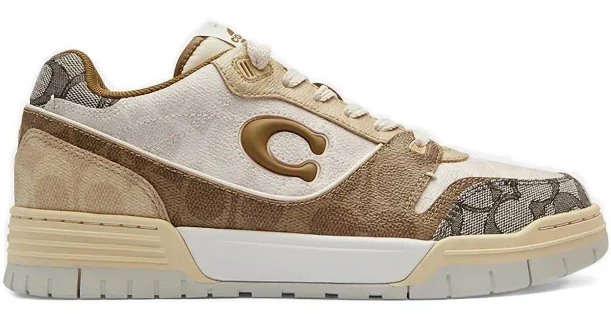 COACH Monogram Logo Trainers in Brown | Lyst UK