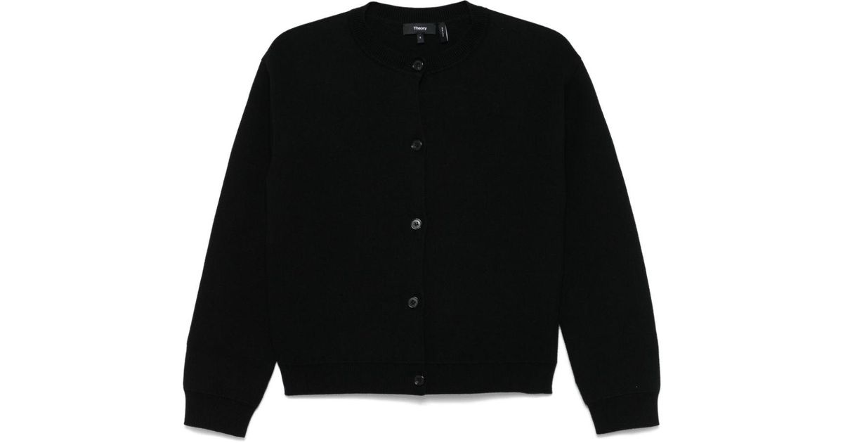 Theory Structured Cardigan in Black | Lyst