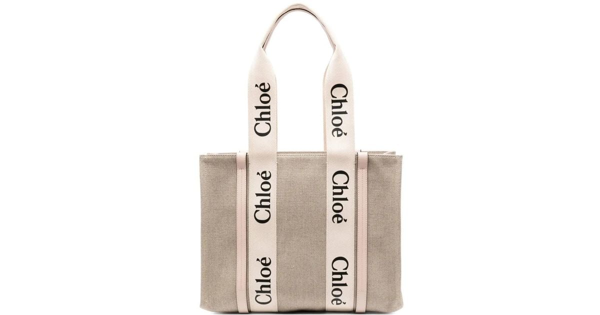 Chloé Medium Woody Tote Bag in Natural | Lyst UK
