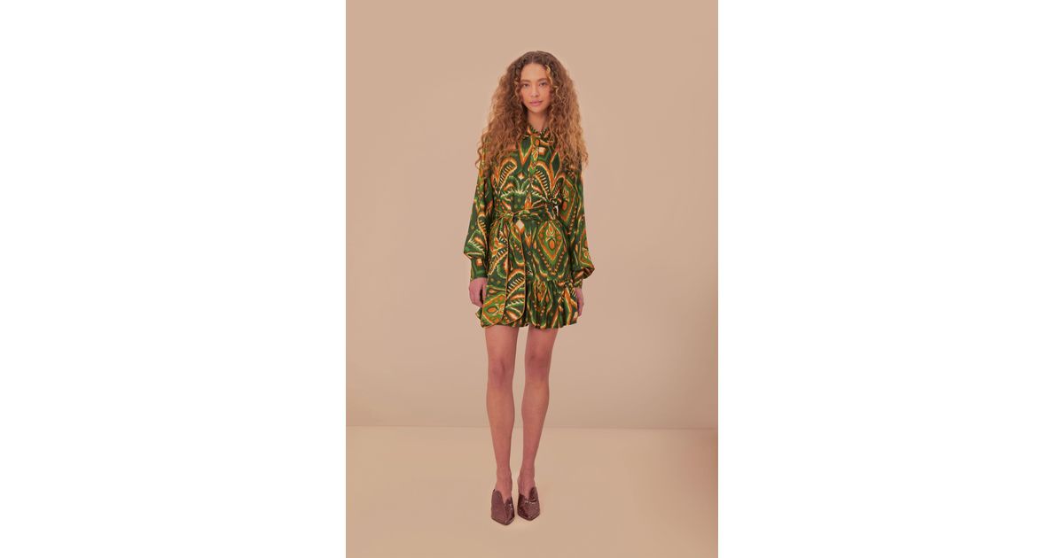 FARM Rio Pineapple Ikat Mini Dress in Green | Lyst