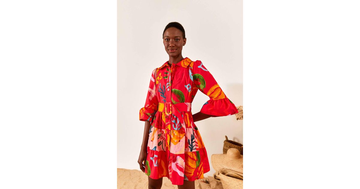 FARM Rio Red Mixed Fruits Ocean Mini Dress | Lyst
