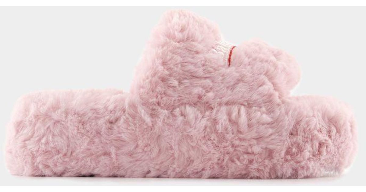 Balenciaga Furry Platform Sandals in Pink for Men | Lyst