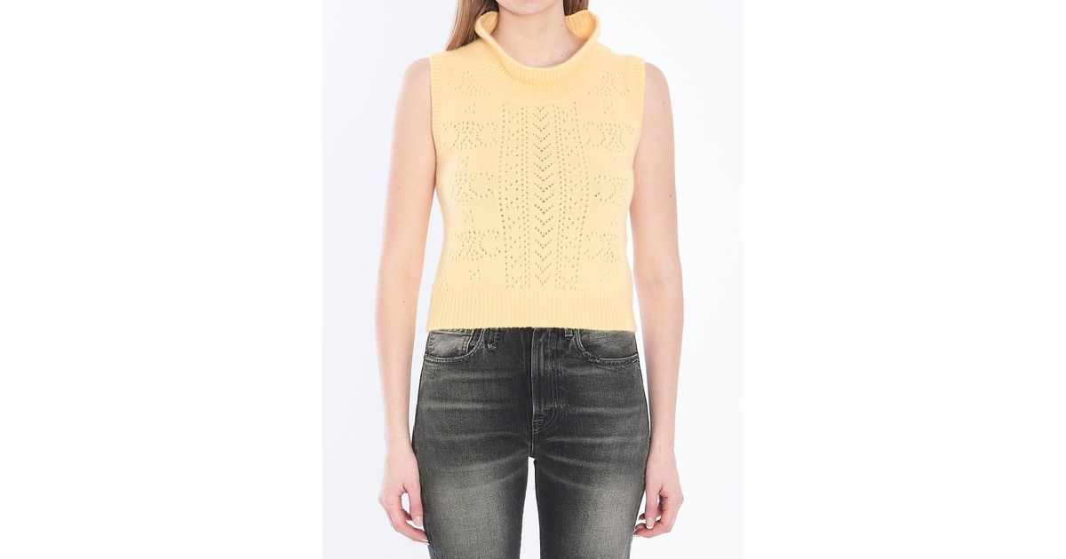 Celine Knitted Vest in Blue | Lyst