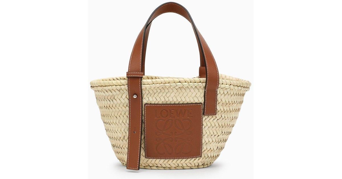 Loewe Natural Straw And Leather Bag in Brown | Lyst