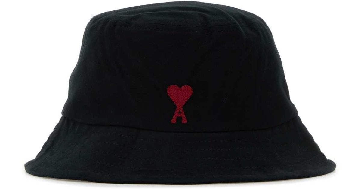 Ami Paris Ami Cotton Bucket Hat in Black for Men | Lyst UK