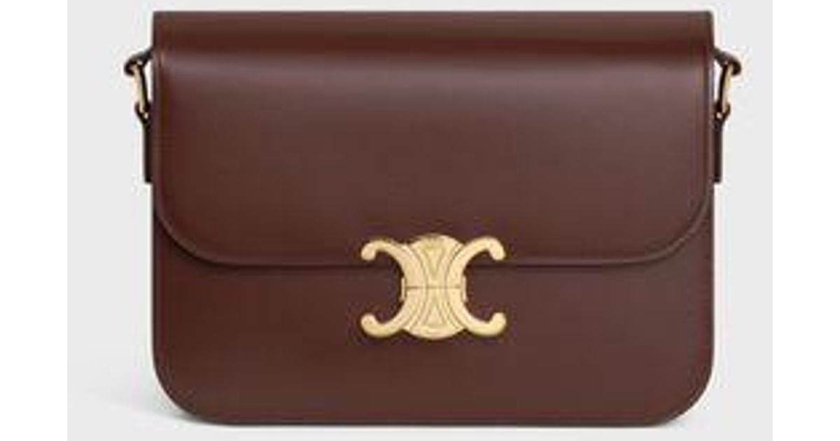 Celine Triomphe Classic Handbag in Brown | Lyst