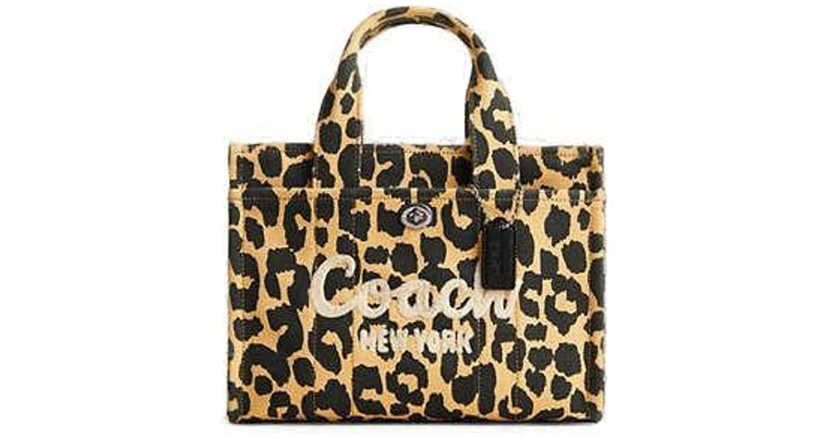 COACH Leopard Cargo 26 Tote Bag in Black | Lyst