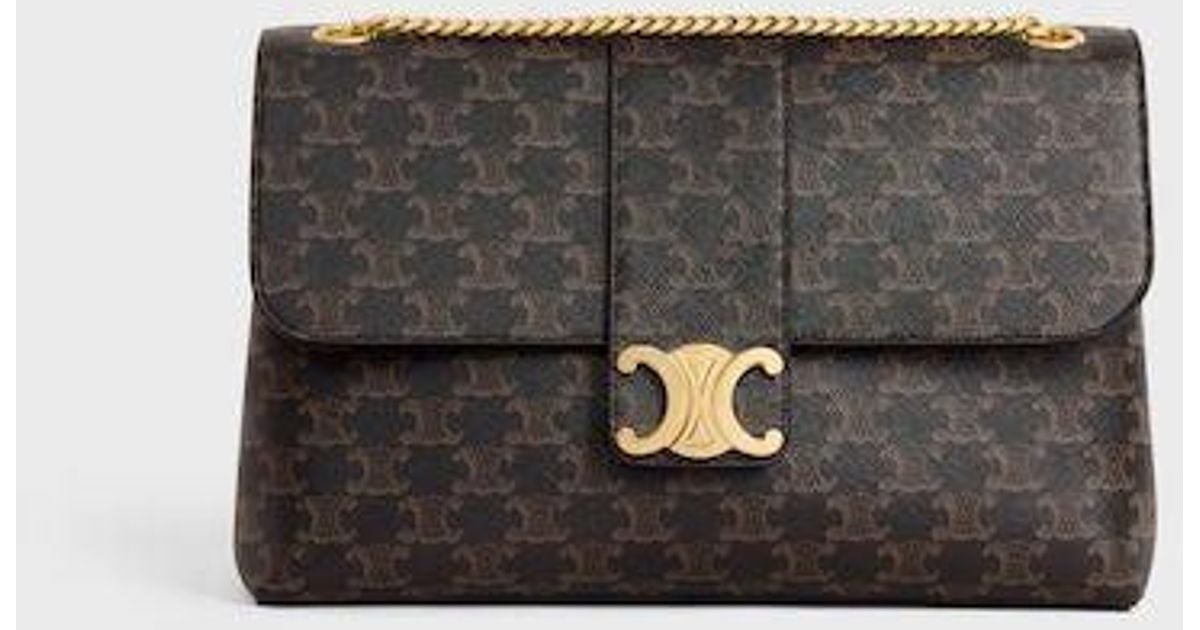 Celine Victoire Grande Crossbody Bag in Black | Lyst