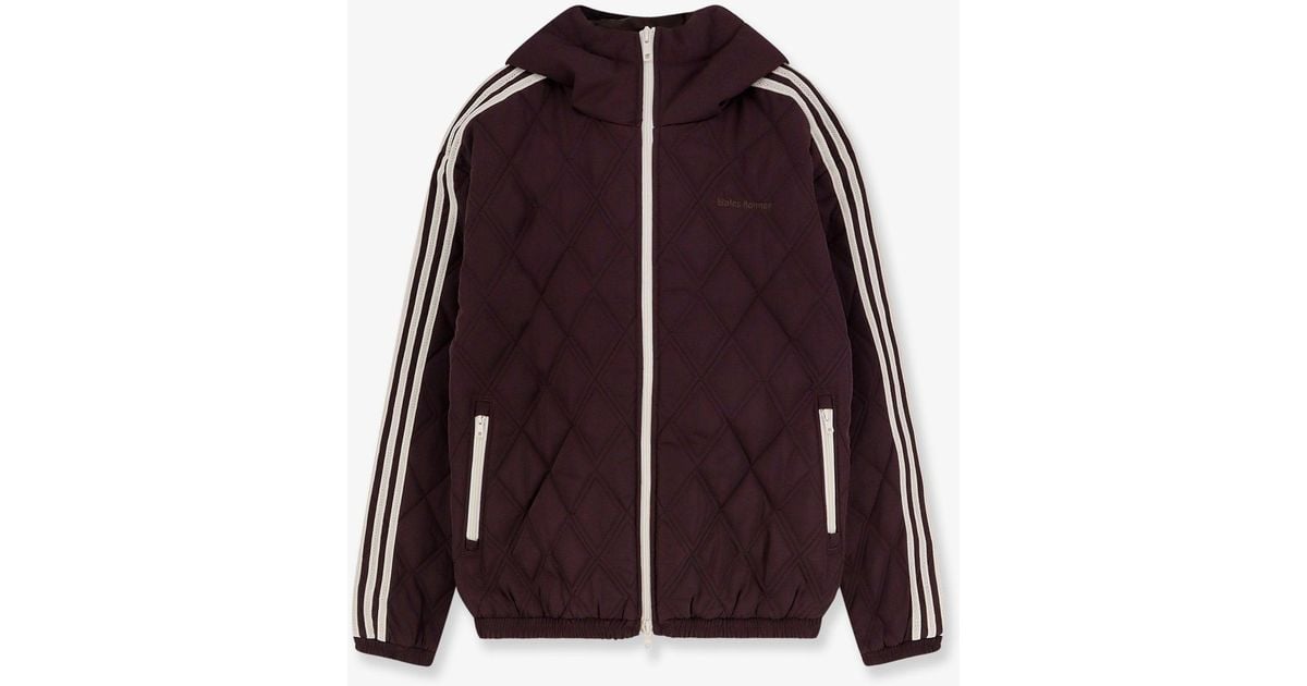 adidas Nylon Down Jacket With Iconic Side Stripes in Purple | Lyst UK