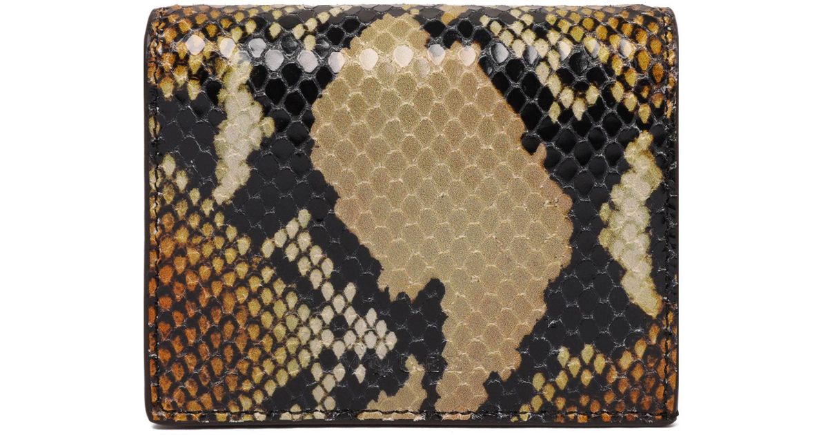 McQueen Snake Pattern Leather Wallet in Metallic | Lyst UK