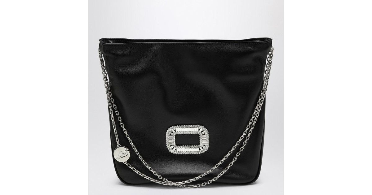 Roger Vivier Mini Pilgrim Bag in Black | Lyst