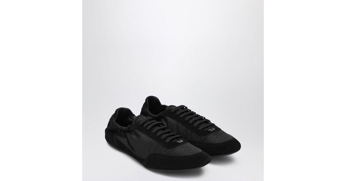 Prada Collapse Renylon And Suede Sneaker in Black for Men | Lyst UK