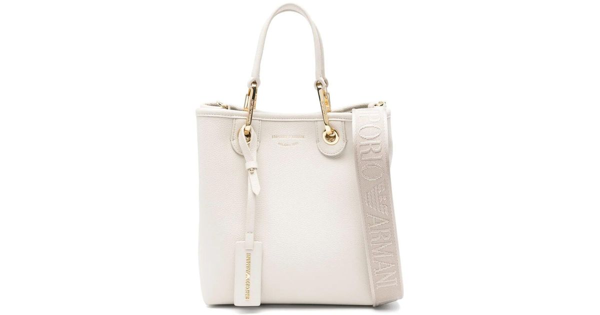 Emporio Armani Polyurethane Shopping Bag in White | Lyst