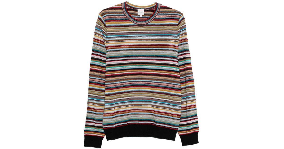 Paul Smith Signature Stripe Wool Sweater in Black for Men | Lyst UK