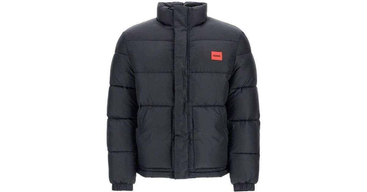 HUGO Regular Fit Puffer Jacket in Black for Men | Lyst