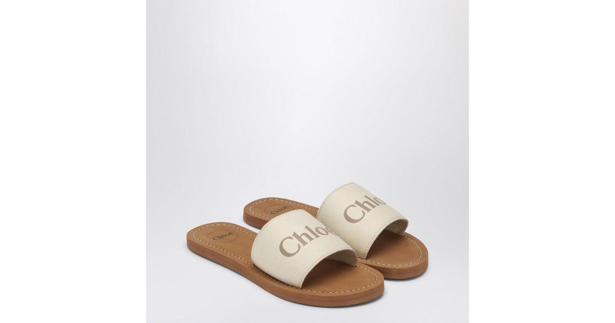 Chloé Ivory/ Clogs With Logo in Natural | Lyst