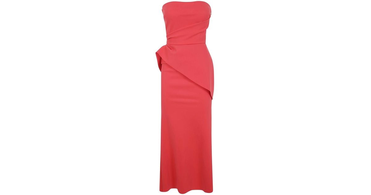 Chiara Boni Taro Long Zp Jersey Long Dress in Red | Lyst UK