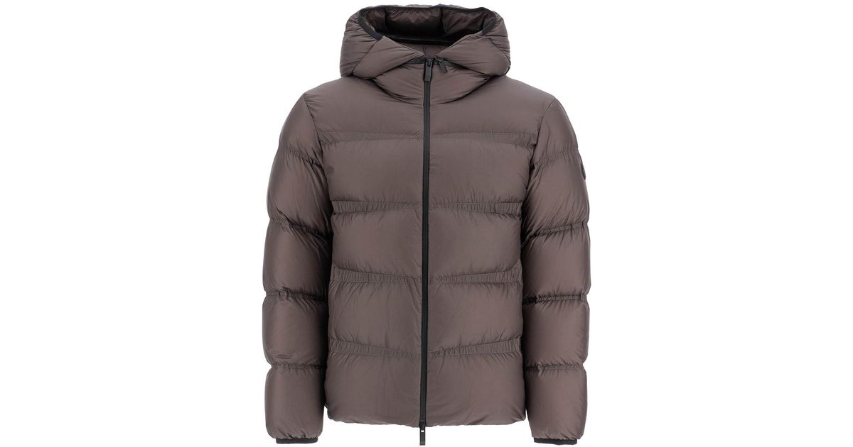 Moncler 'Masac Down Jacket With Det in Brown for Men | Lyst