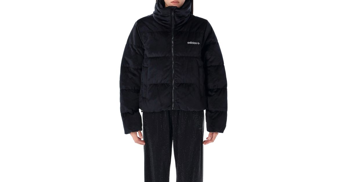 adidas Originals Rgen Velvet Down Puffer Jacket in Blue for Men | Lyst