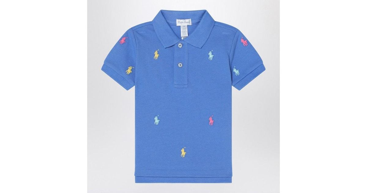 Polo Ralph Lauren Light Polo Shirt With Colourful Logo Embroidery in ...