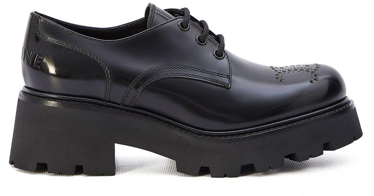 Celine Triomphe Rangers Derby With Perforated Triomphe in Black for Men ...