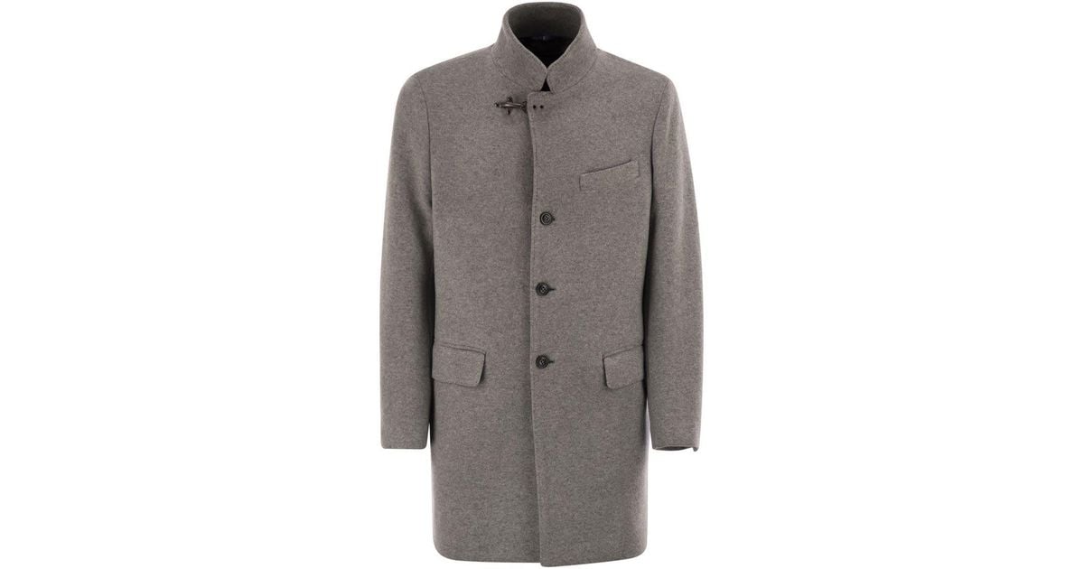 Fay Wool Coat in Grey | Lyst UK