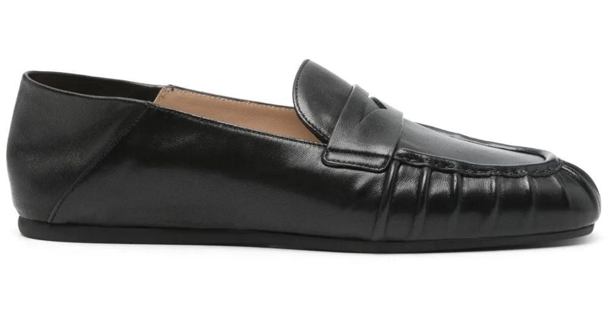 Stuart Weitzman Lamb Leather Loafers in Black | Lyst UK