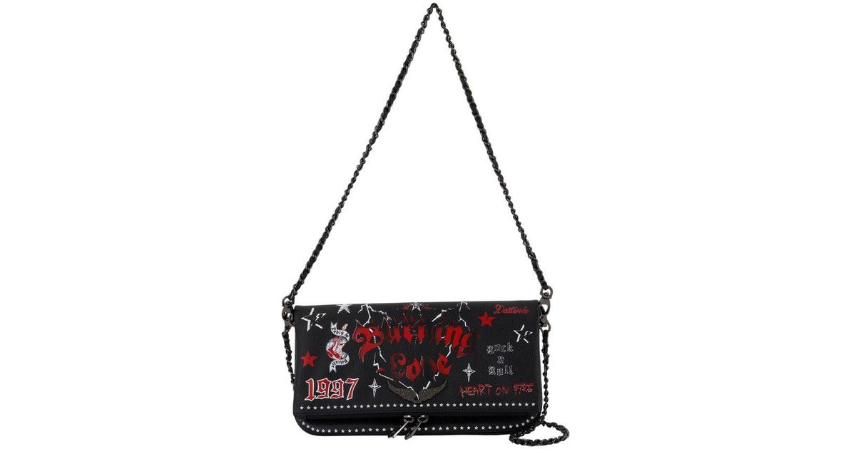 Zadig & Voltaire Zadig&Voltaire Rock Wallet On Chain in Black | Lyst