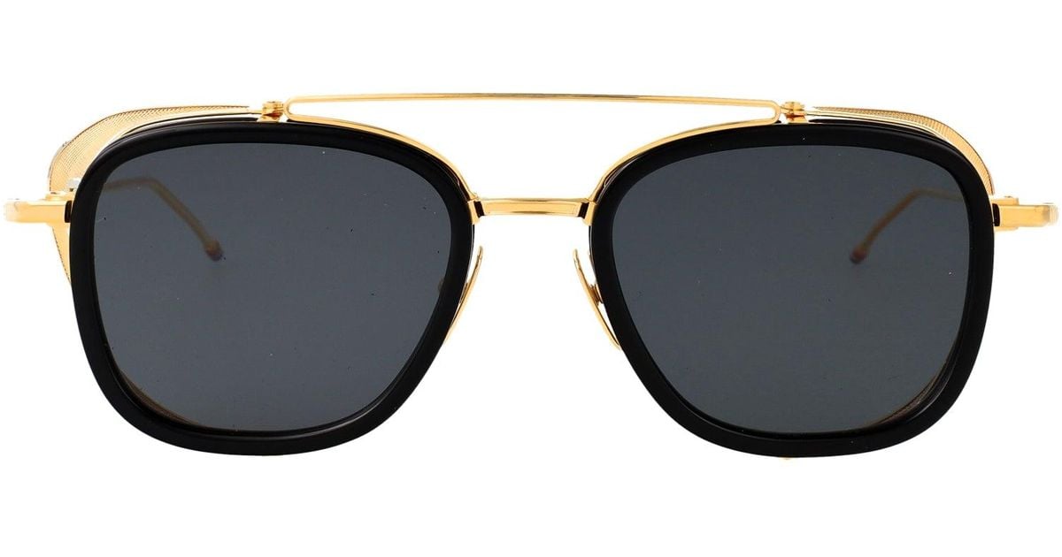 Thom Browne Shiny 18K Titanium Acetate+Titanium Sunglasses in Blue ...