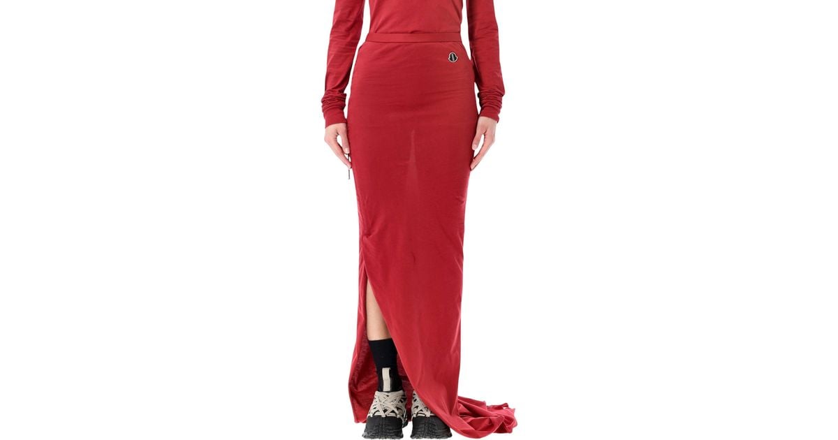 Moncler Moncler + Rick Owens Adjustable Skirt in Red | Lyst UK