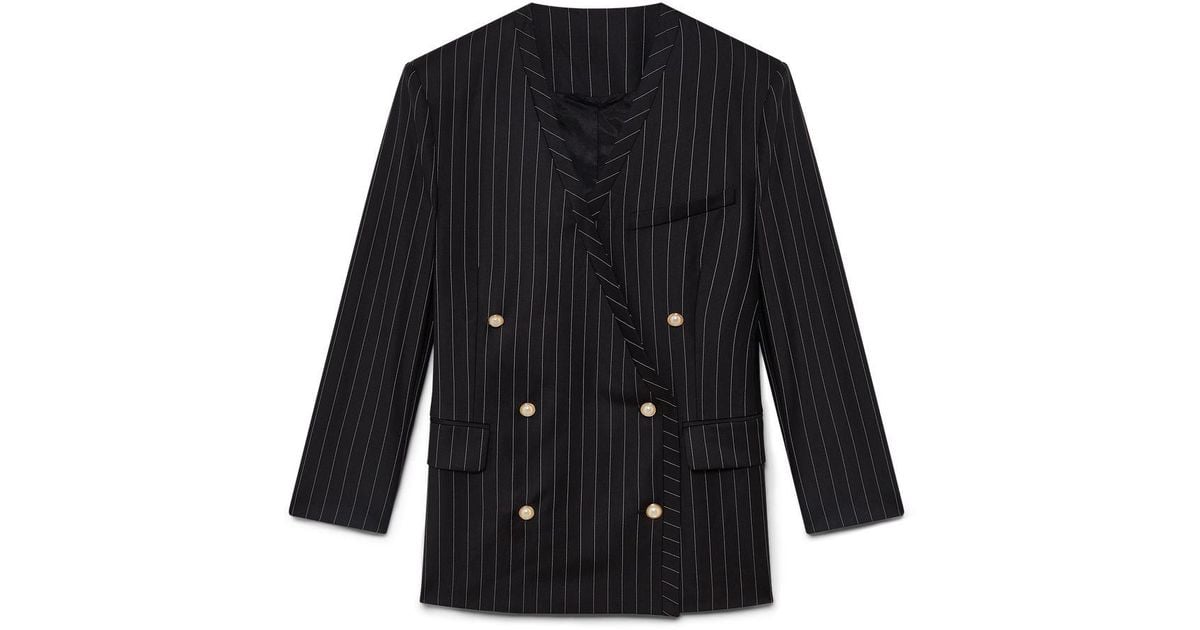 CASABLANCA Collarless Oversized Blazer in Black | Lyst UK