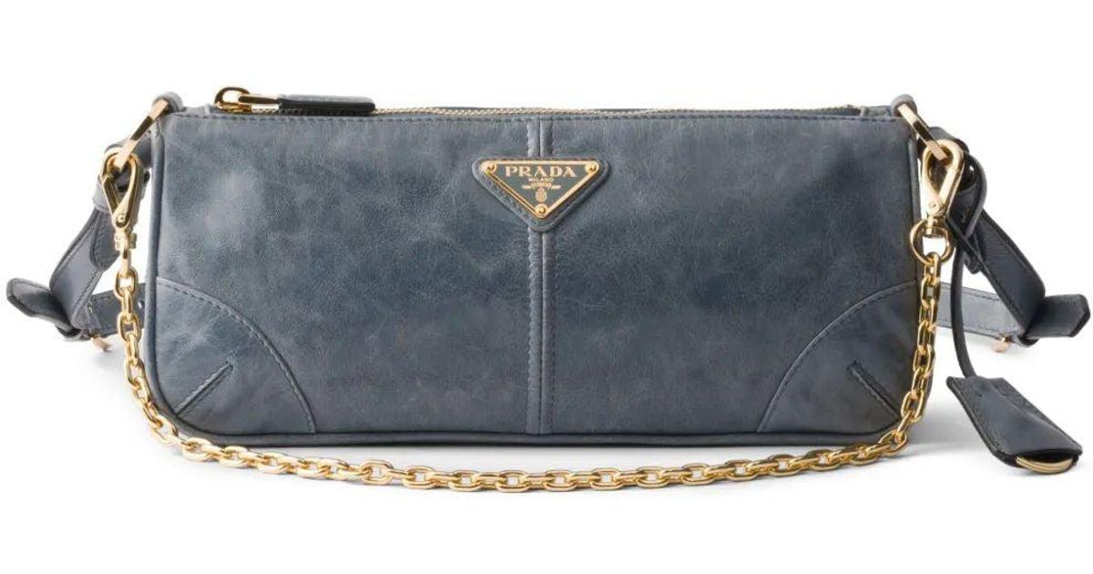 Prada Re-Edition 2002 Leather Shoulder Bag in Blue | Lyst