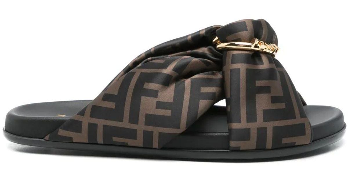 Fendi Feel Slide in Black | Lyst
